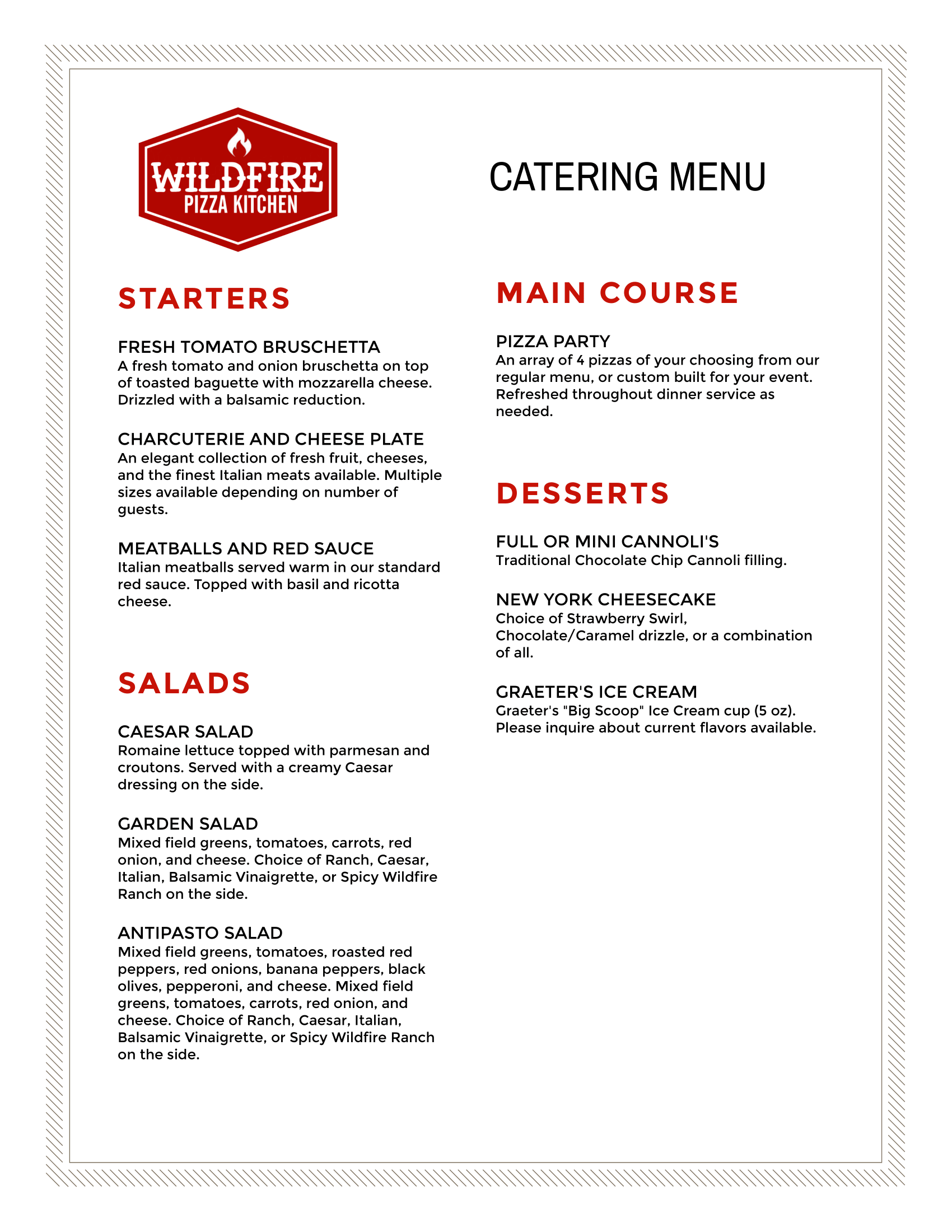 Menu – Wildfire Pizza Kitchen